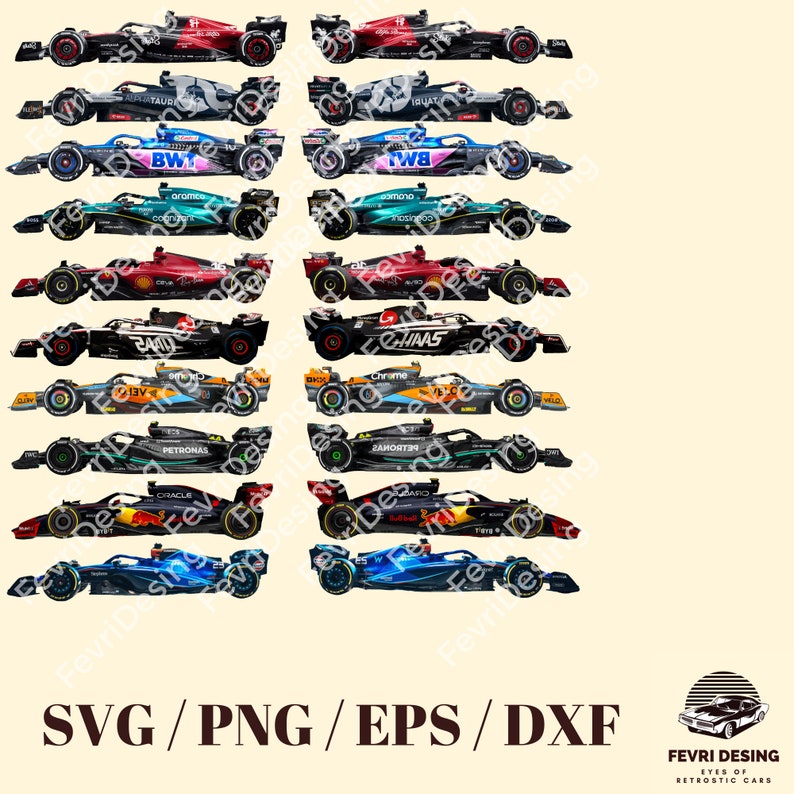 F1 2023 All F1 Racing Car Designs Svg Eps Dxf Png High - Etsy Australia