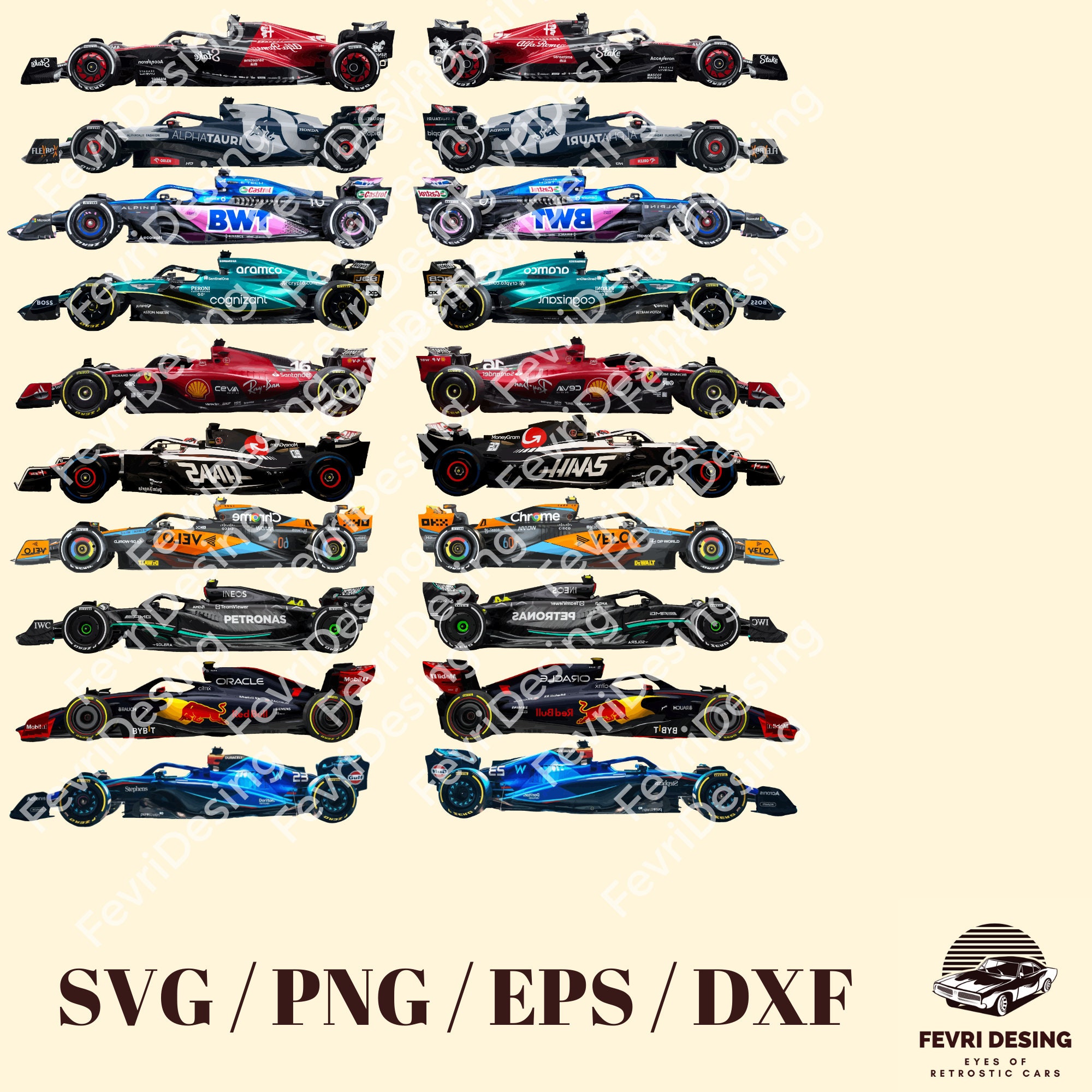 F1 2023 All F1 Racing Car Designs Svg Eps Dxf Png High - Etsy Australia