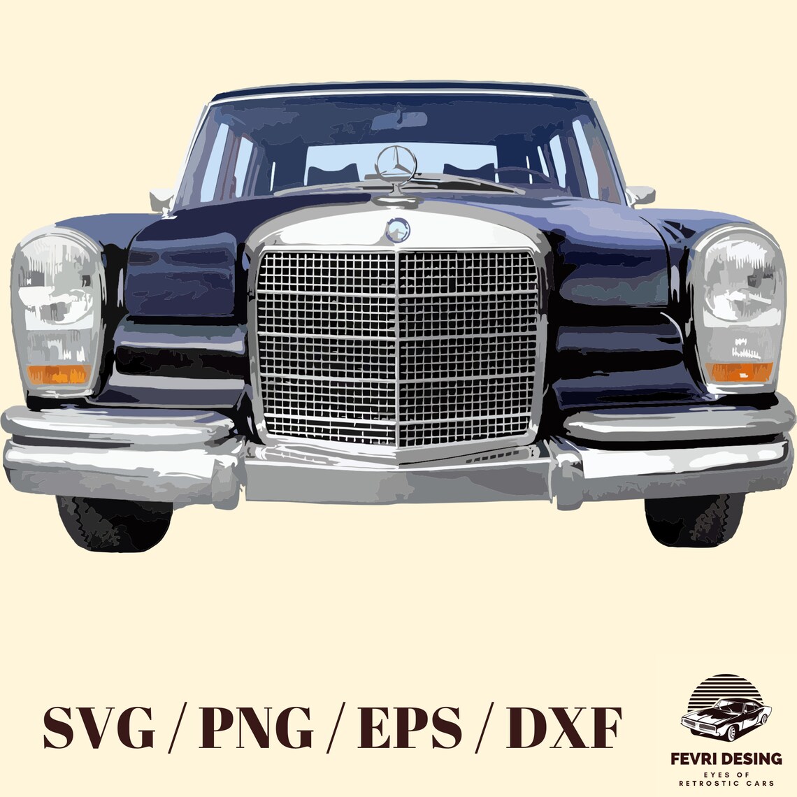 Vintage Mercedes Benz 600 1968 Car Print Svg, Dxf, Eps, Png Retro Wall ...