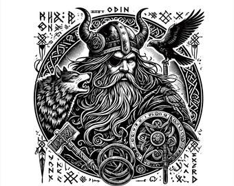 Odin Portrait | SVG JPG PNG | Odin Download | Odin T-shirt Design ...