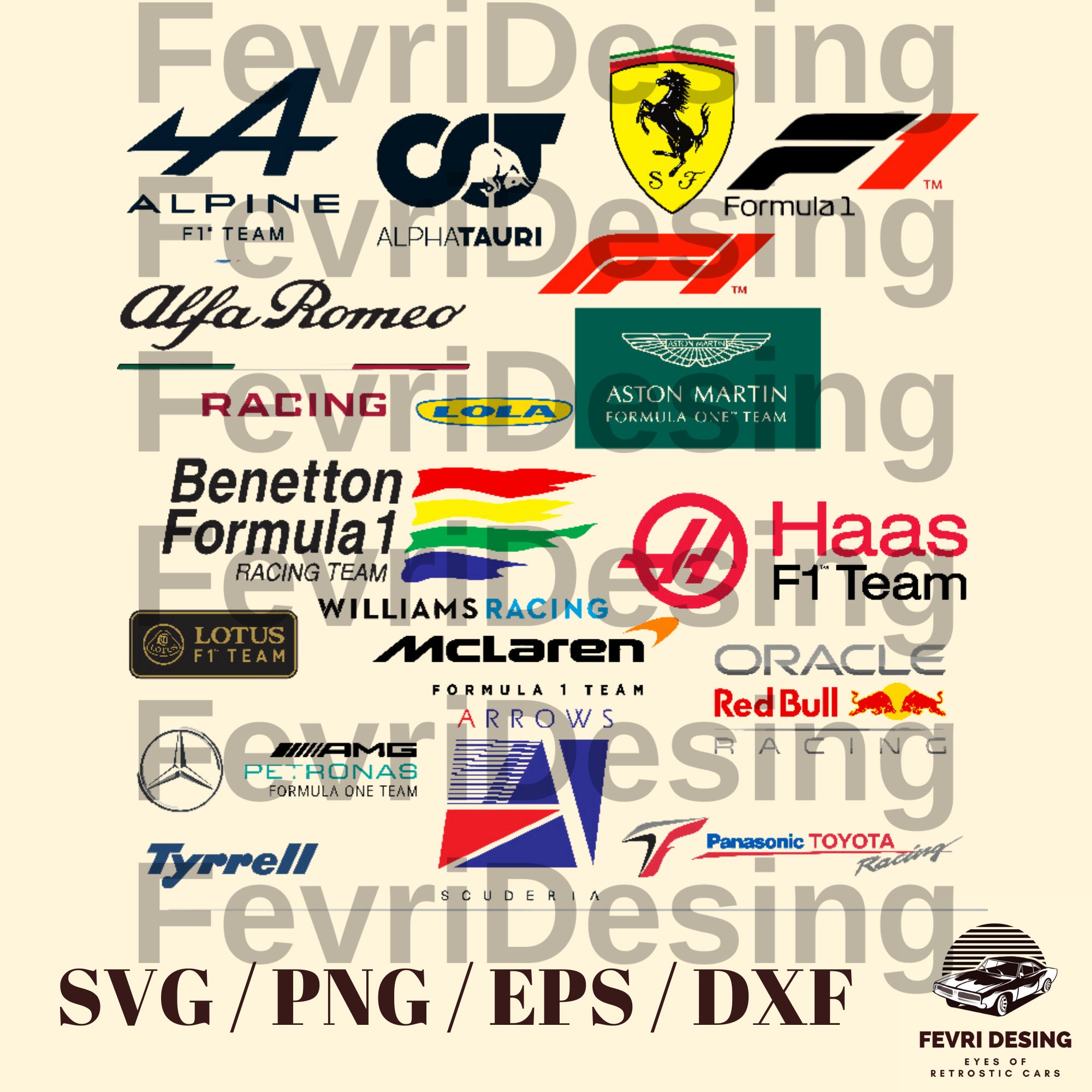 F1 Team Logos 18 Piece Package- Formula 1 Team Package | Png, Svg ,dxf ...