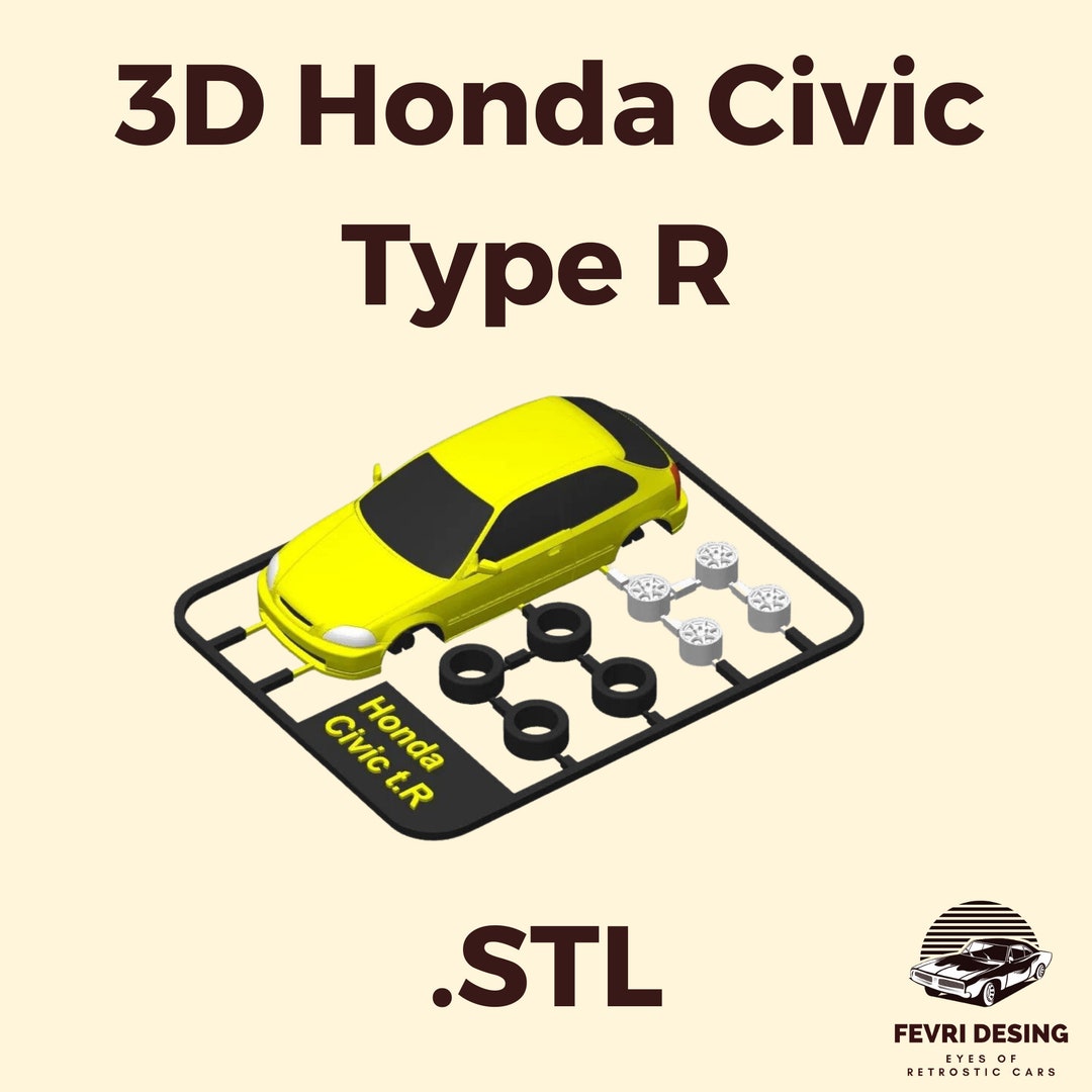 Honda Civic Type R 3D Car Model STL - Premium Honda Auto Art for Car ...