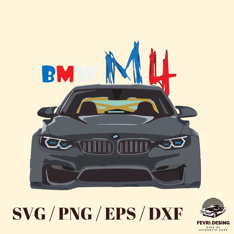 BMW M4 Car Desing Svg, Dxf, Eps, Png Classic Car Wall Art for Home ...