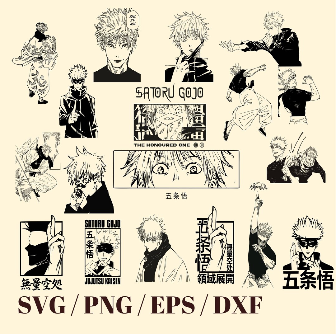 Jujutsu Kaisen SVG Bundle, Anime SVG, Svg-png Manga SVG, Cut File Gojo ...