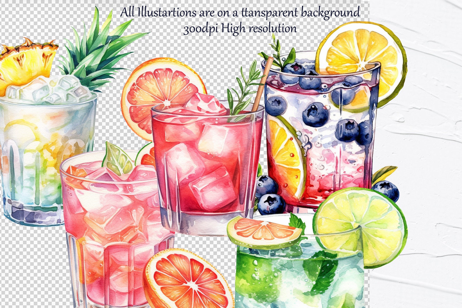 Cocktail Clipart. Cocktails Watercolor Bundle. Alcohol Drinks - Etsy