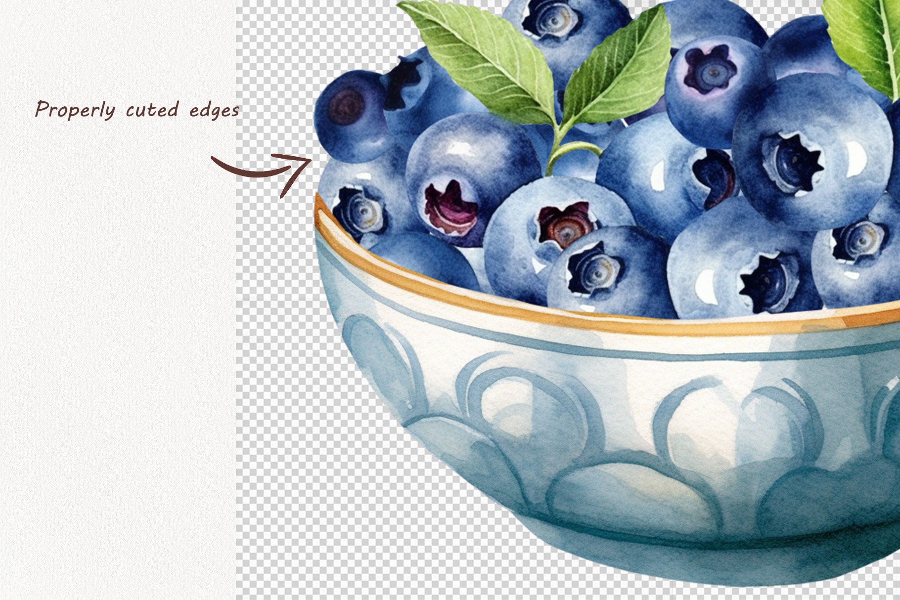 Blueberry Watercolor Clipart. Blueberry Summer Clipart. - Etsy