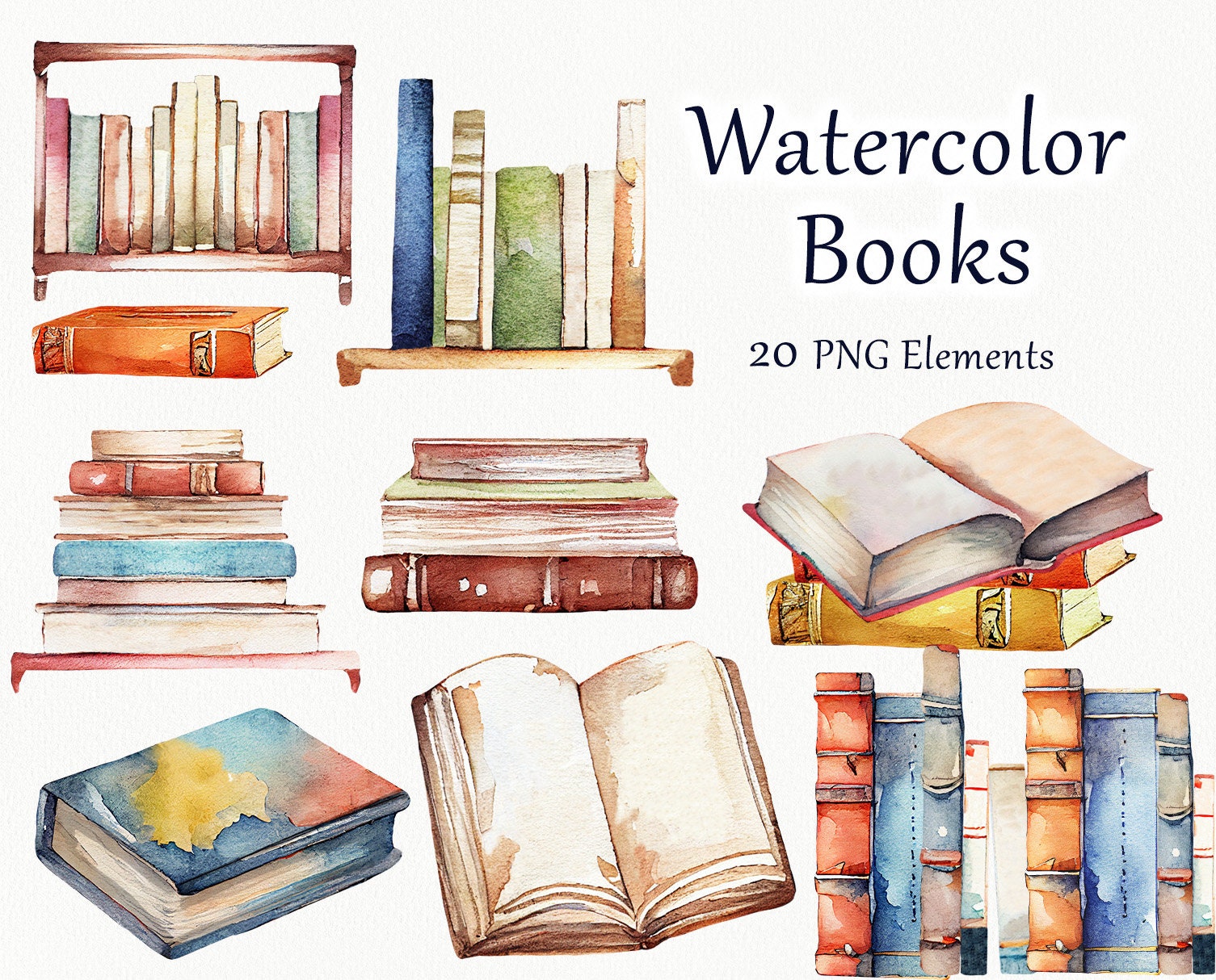 Books Watercolor Clipart. Watercolor Lighthouse Illustration. Nautical ...