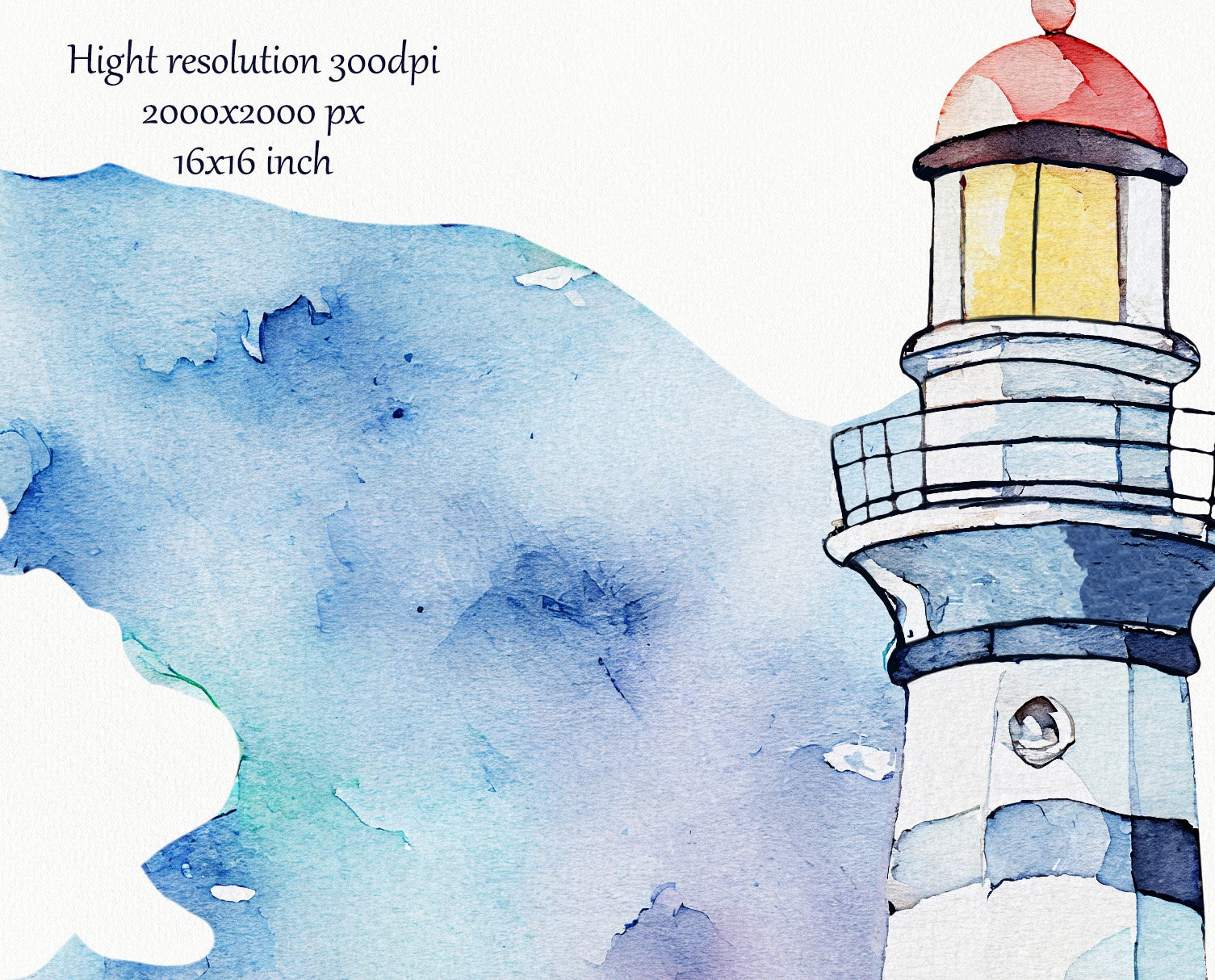 Lighthouses Watercolor Clipart. Watercolor Lighthouse Illustration ...