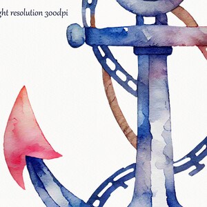 Watercolor Anchores Clipart. Nautical Anchore Clipart. Marine Clipart ...