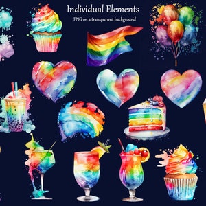 Rainbow Watercolor Clipart. Watercolor Pride Clipart. Watercolor ...