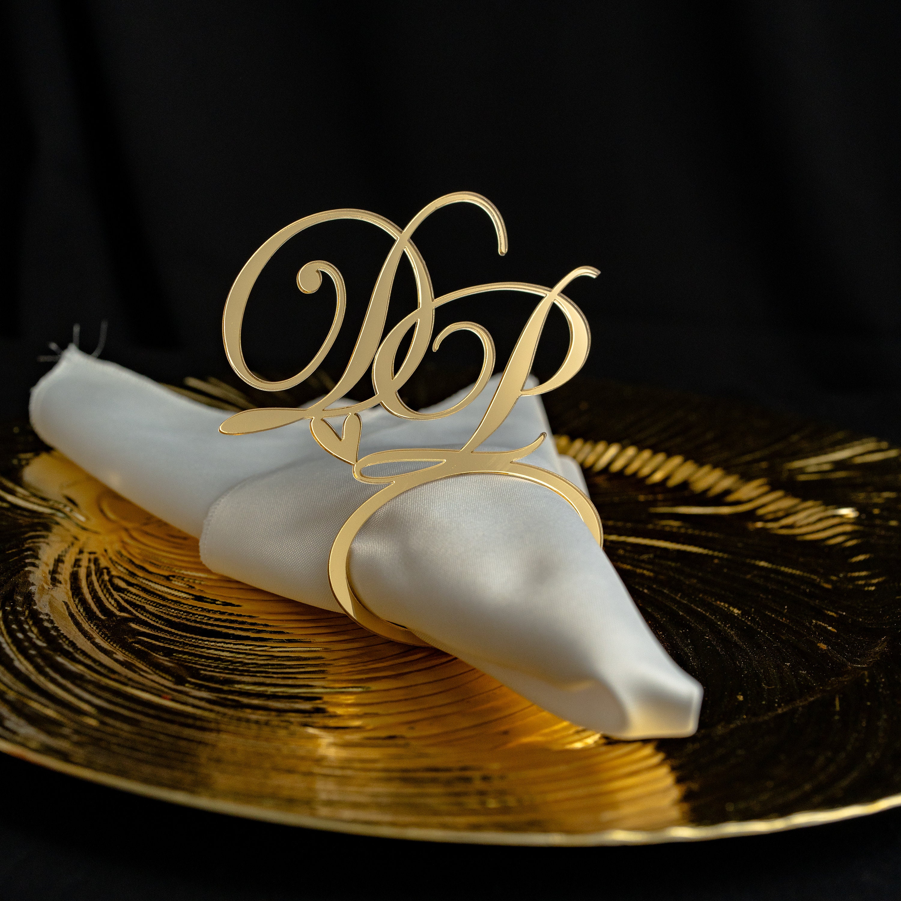 50pcs 6-8cm Personalized Acrylic Cut Napkin Ring Custom Name Sign Table ...