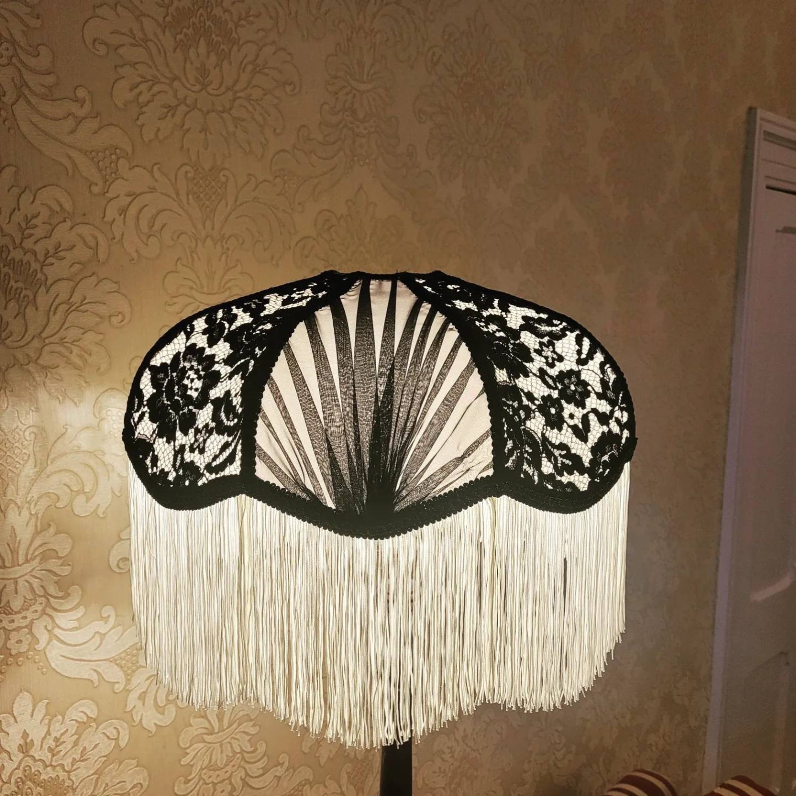 Victorian Lampshade, Lace Lampshade, Velvet Lampshade Downton Abbey ...