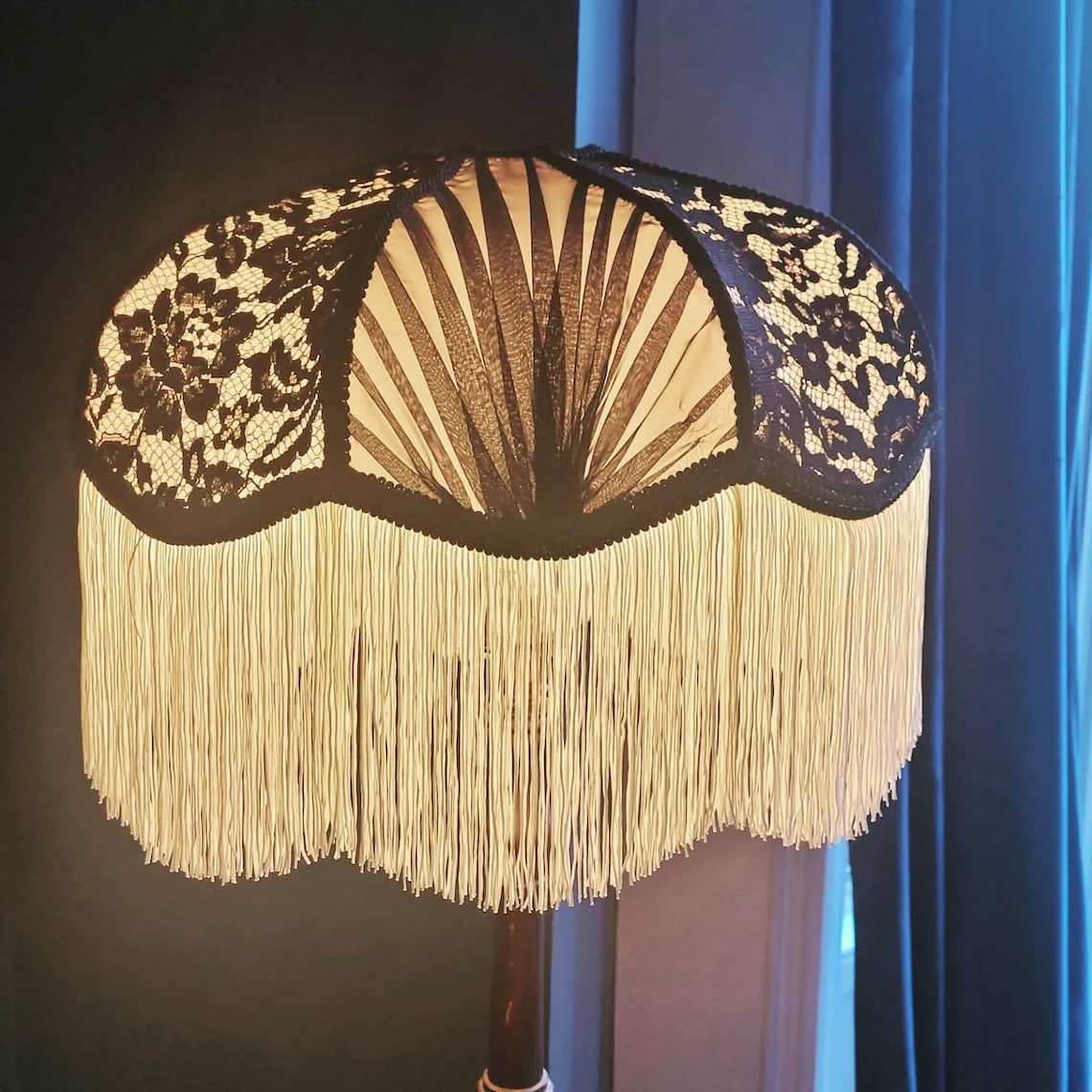 Victorian Lampshade, Lace Lampshade, Velvet Lampshade Downton Abbey ...
