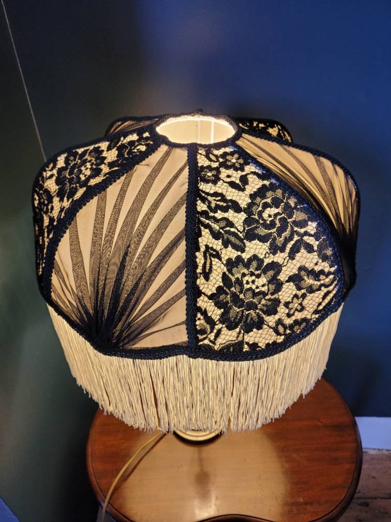 Victorian Lampshade, Lace Lampshade, Velvet Lampshade Downton Abbey ...