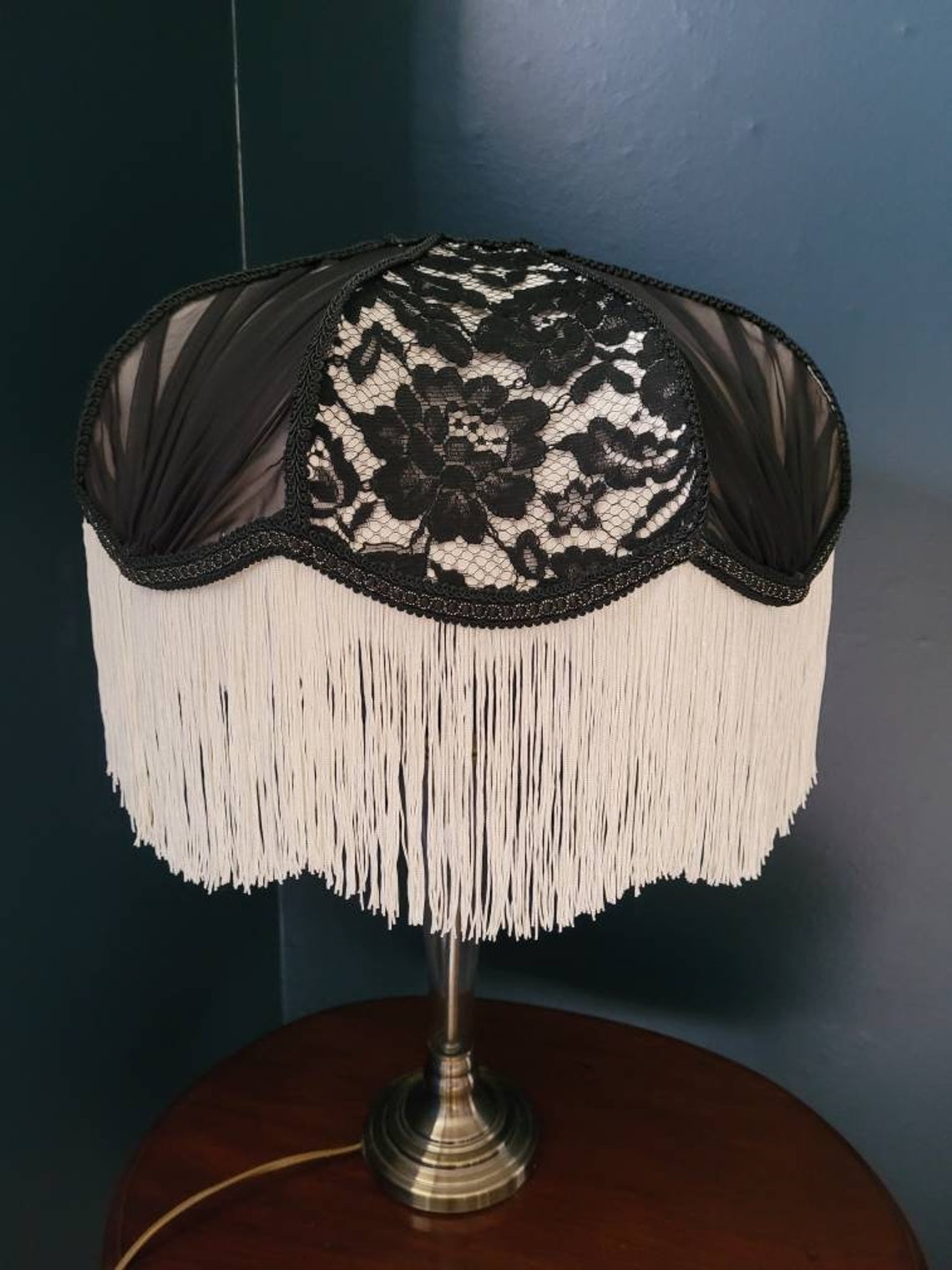 Victorian Lampshade, Lace Lampshade, Velvet Lampshade Downton Abbey ...