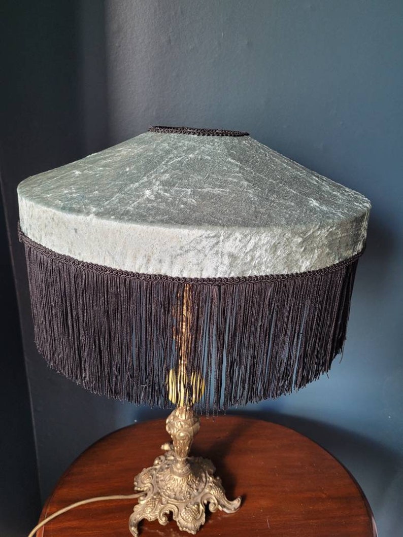 Red Victorian Lampshade, Handsewn, Handmade Lampshade, Downton Abbey ...