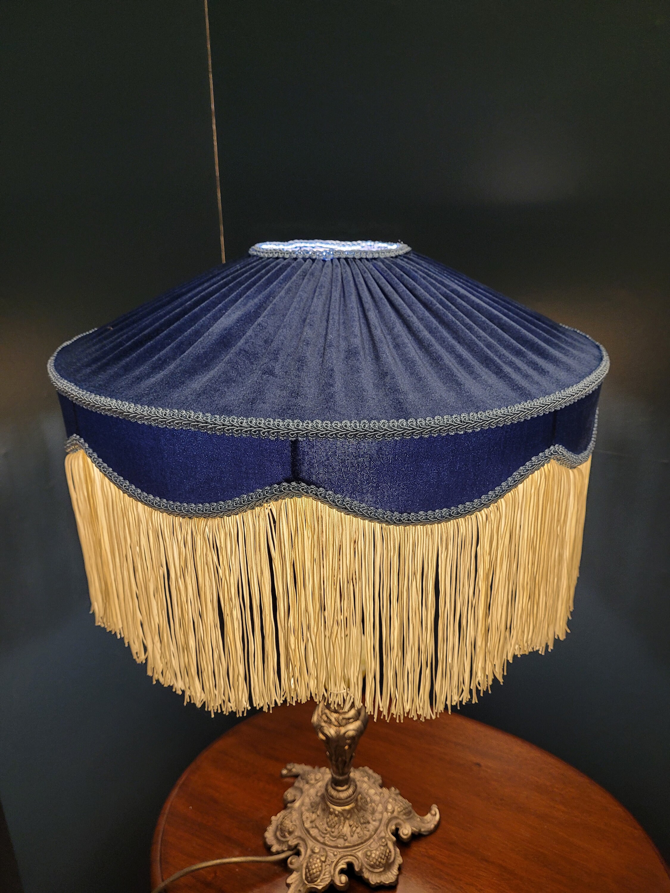 Victorian Velvet Lampshade, Velvet Lampshade,blue Lampshade,handmade ...