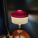 Red Victorian Lampshade, Handsewn, Handmade Lampshade, Downton Abbey ...
