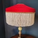 Red Victorian Lampshade, Handsewn, Handmade Lampshade, Downton Abbey ...