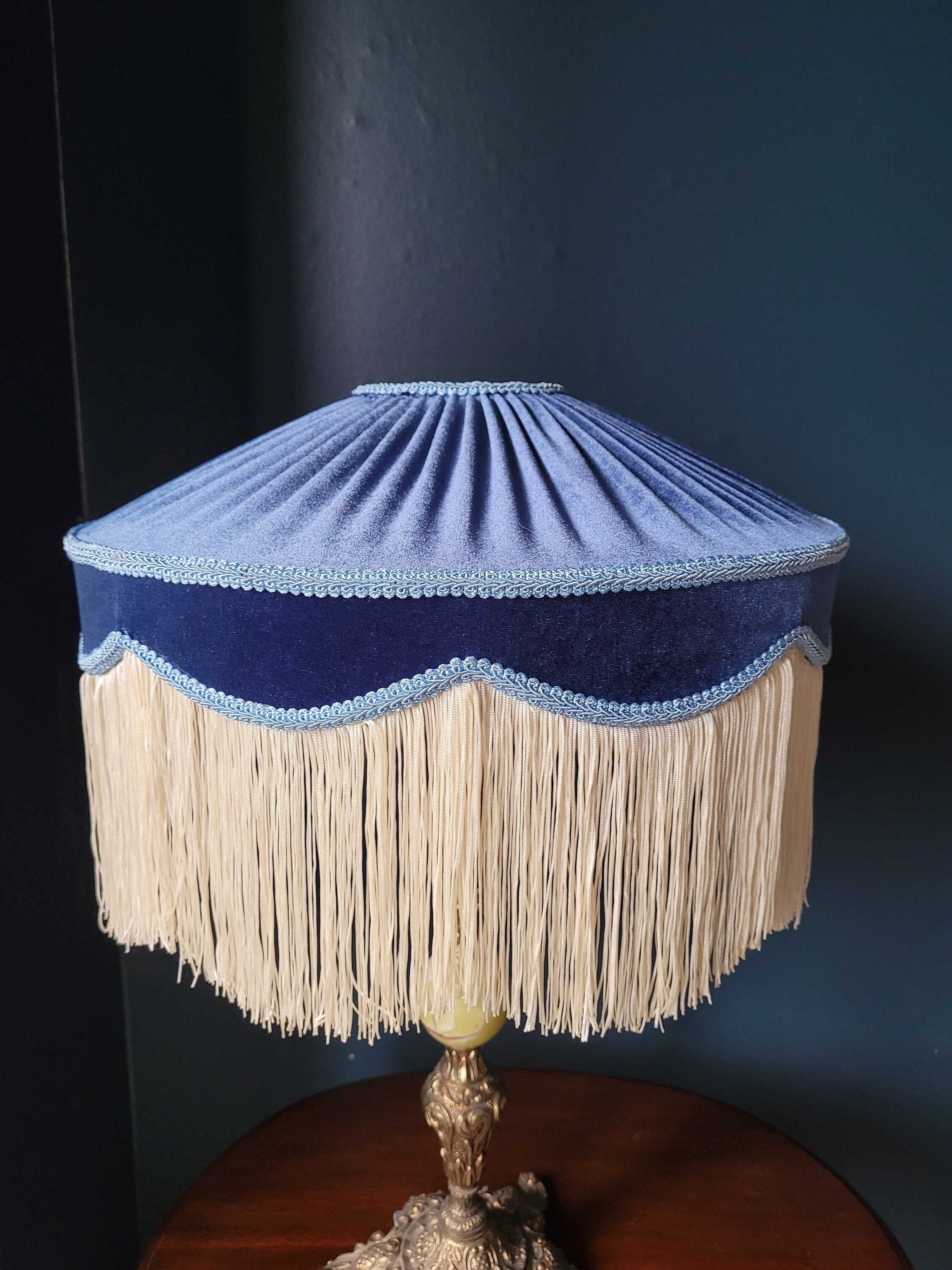 Victorian Velvet Lampshade, Velvet Lampshade,blue Lampshade,handmade ...