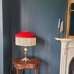 Red Victorian Lampshade, Handsewn, Handmade Lampshade, Downton Abbey ...