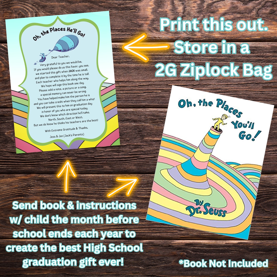 Oh the Places You'll Go Memory Book: Teacher Letter Instructions ...