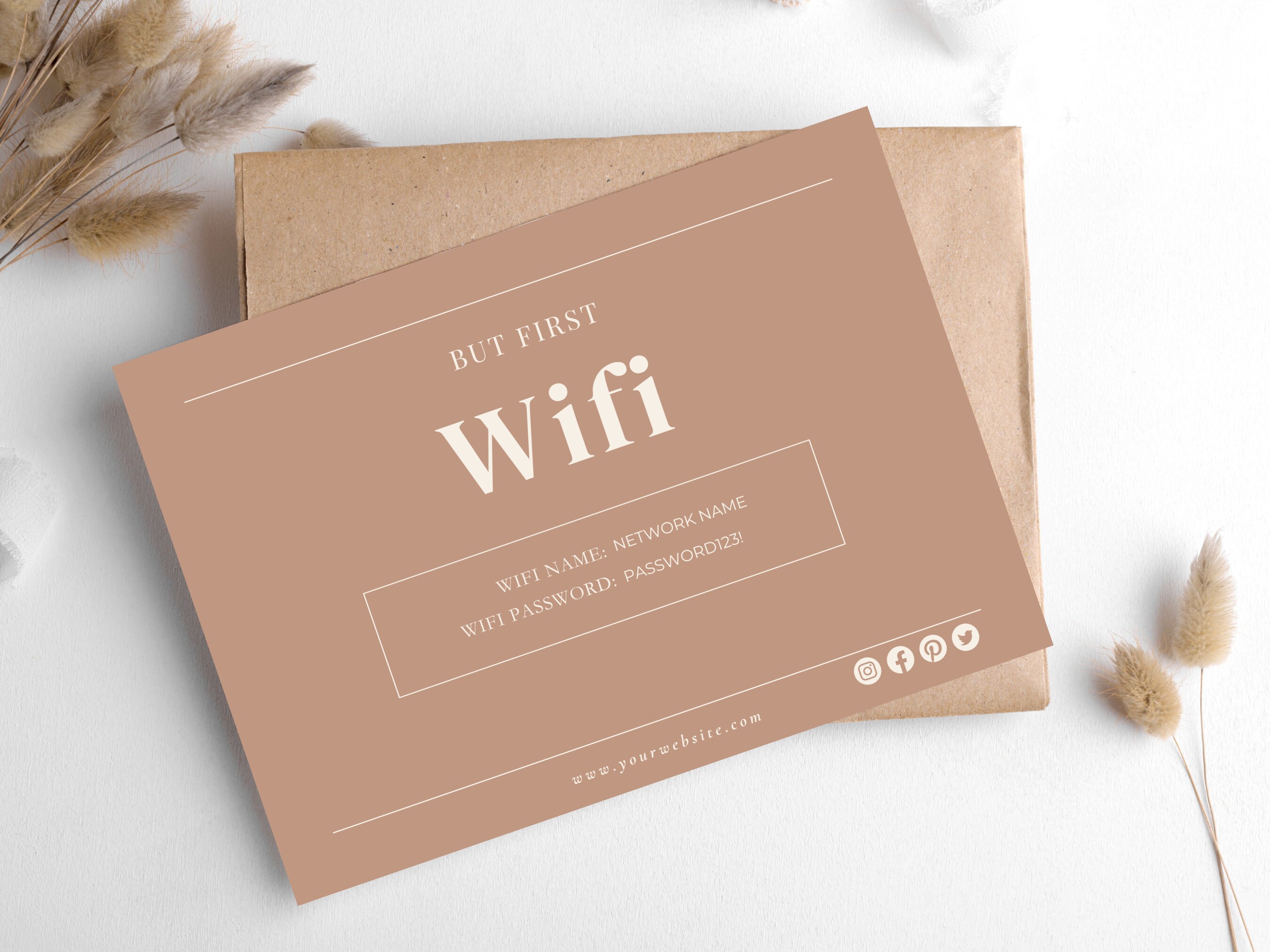 Wifi Sign Template for Guests, Airbnb Wifi Sign, Hotel Wifi Card, Guest ...
