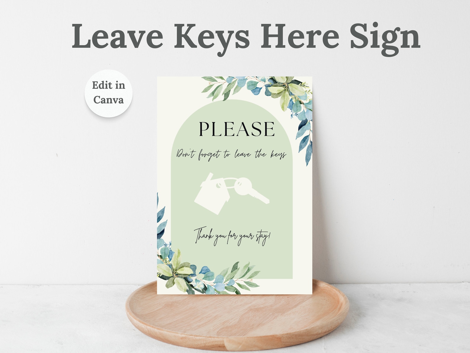 Drop Keys Here Sign Template, Leave the Keys Sign, Airbnb Sign ...