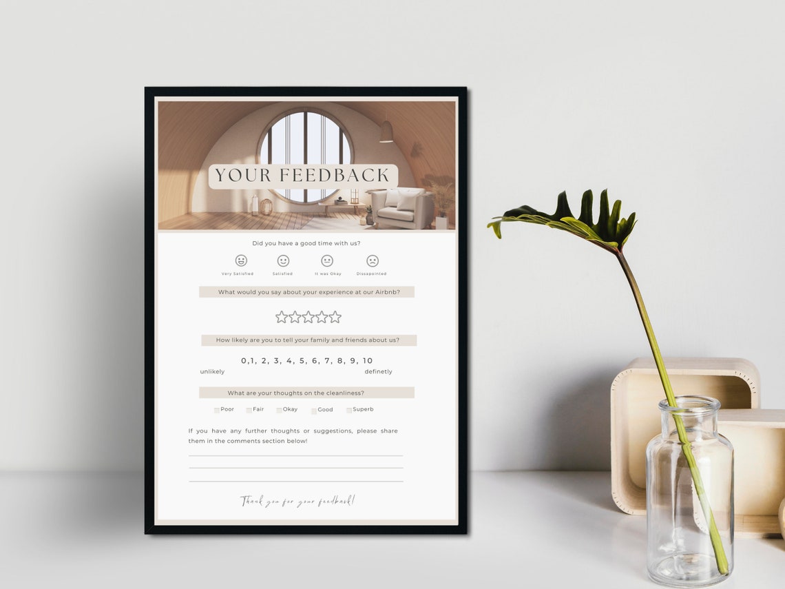 Editable Feedback Form Guest, Airbnb Host, VRBO, Canva Template, Guest ...