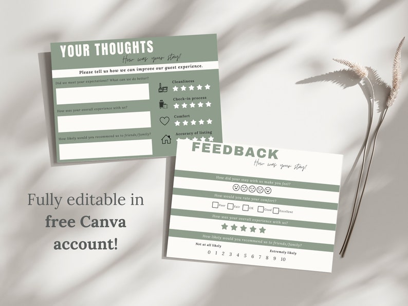Airbnb Comment Card | Feedback Form Guest | Airbnb Feedback Card ...