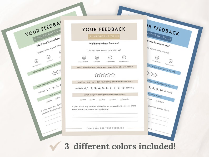Editable Feedback Form Guest, Airbnb Host, VRBO, Canva Template, Hotel ...