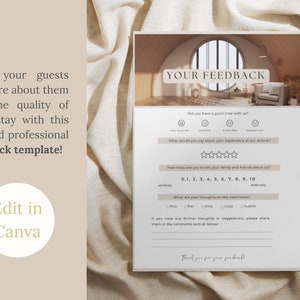 Guest Feedback Form Template for Airbnb, Guest Comment Form, Feedback ...
