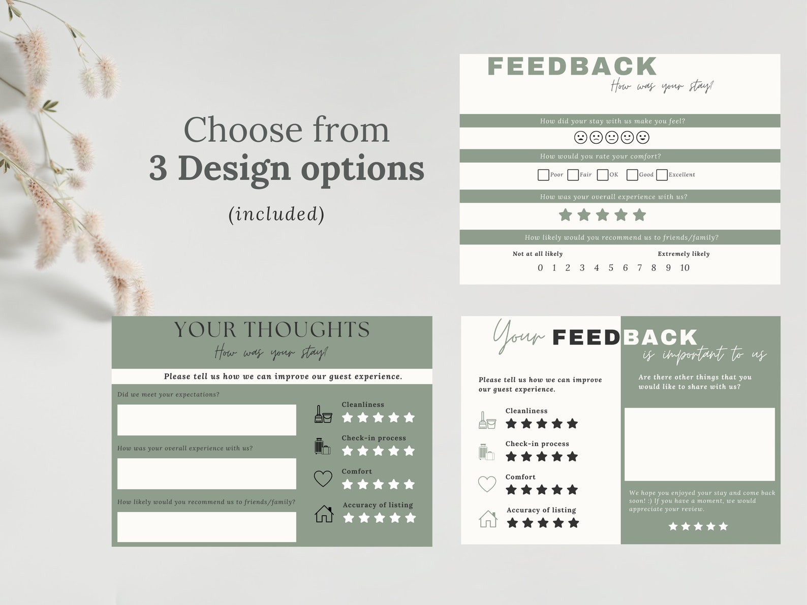 Airbnb Comment Card | Feedback Form Guest | Airbnb Feedback Card ...