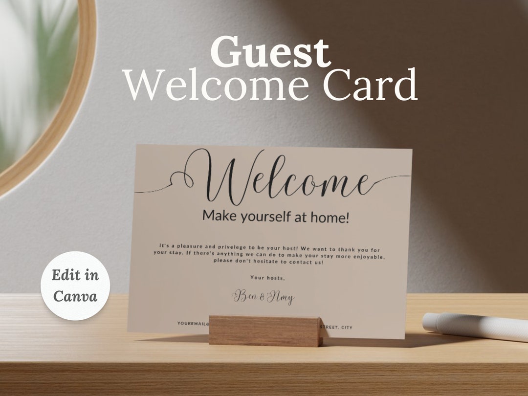 Welcome Card for Airbnb Short Term Rental Homes, Thank You for Staying ...