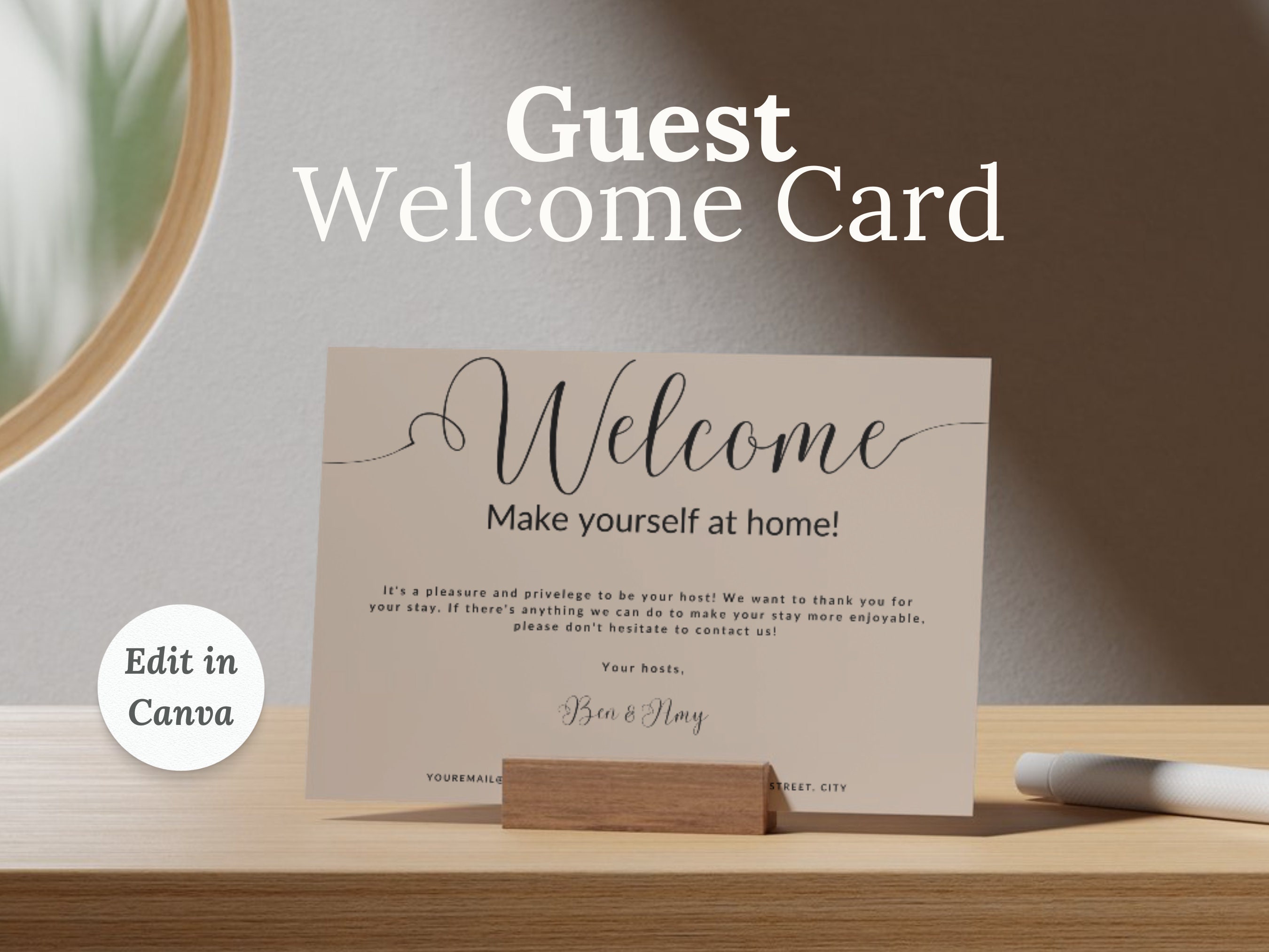 Welcome Card for Airbnb Short Term Rental Homes, Thank You for Staying ...