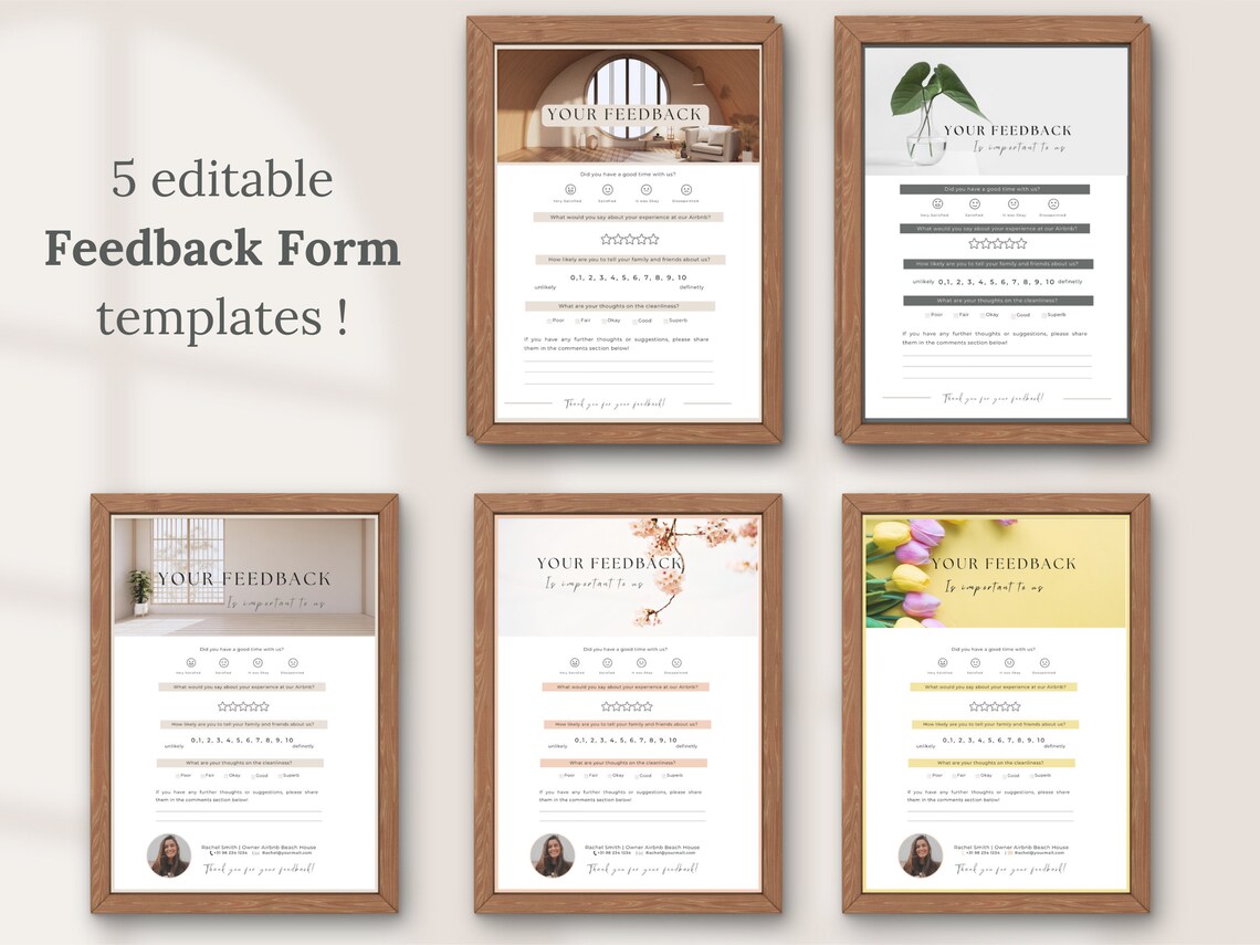 Feedback Form Bundle, Guest Feedback Form, Suggestion Form, VRBO, Canva ...