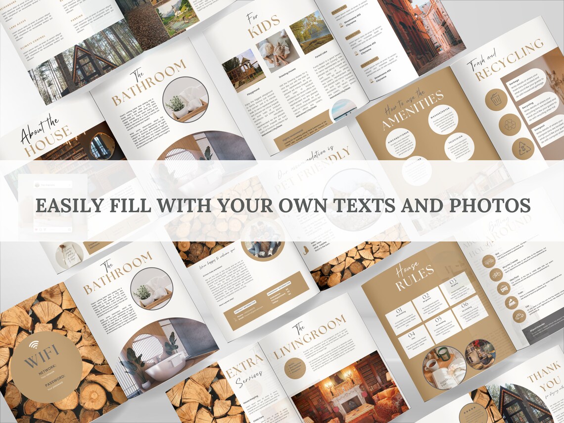 Forest House Welcome Book Template for Airbnb, Welcome Book for ...