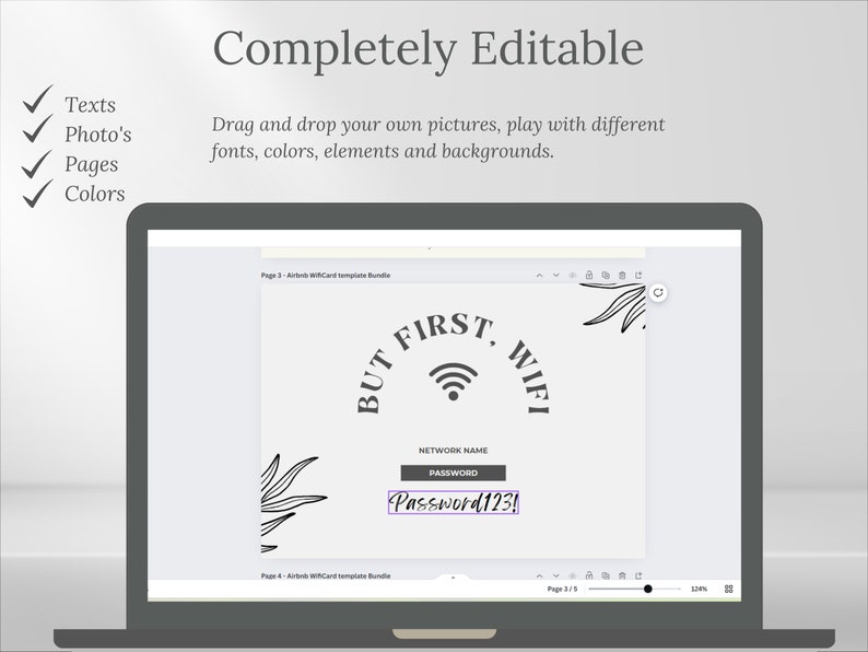 Wifi Card Bundle for Airbnb, Airbnb Wifi Sign, Hotel Wifi Card, Guest ...
