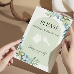 Drop Keys Here Sign Template, Leave the Keys Sign, Airbnb Sign ...