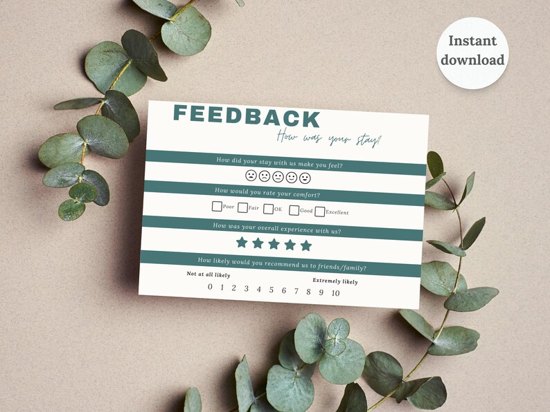 Airbnb Comment Card, Feedback Form Guest, Airbnb Feedback Card ...
