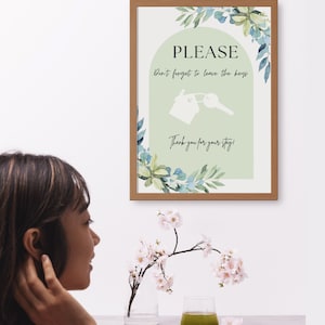 Drop Keys Here Sign Template, Leave the Keys Sign, Airbnb Sign ...