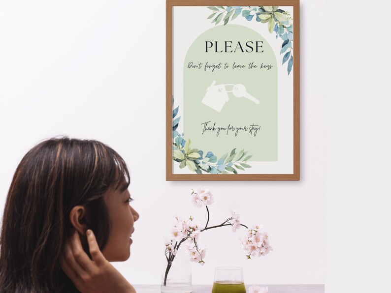 Drop Keys Here Sign Template, Leave the Keys Sign, Airbnb Sign ...