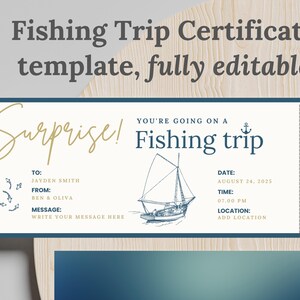 Fishing Trip Template, Fishing Voucher, Editable Boarding Pass, Fishing ...