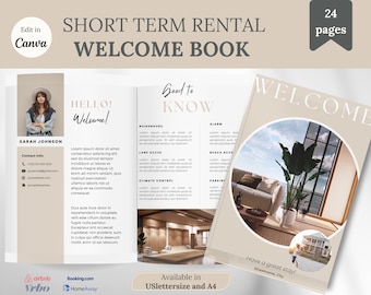 Vacation Rental Welcome Book Template Beach, Short Term Rental Guide ...