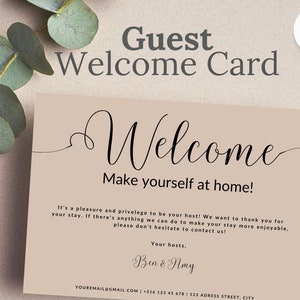 Welcome Card for Airbnb Short Term Rental Homes, Thank You for Staying Card for Guest, Thank You ...