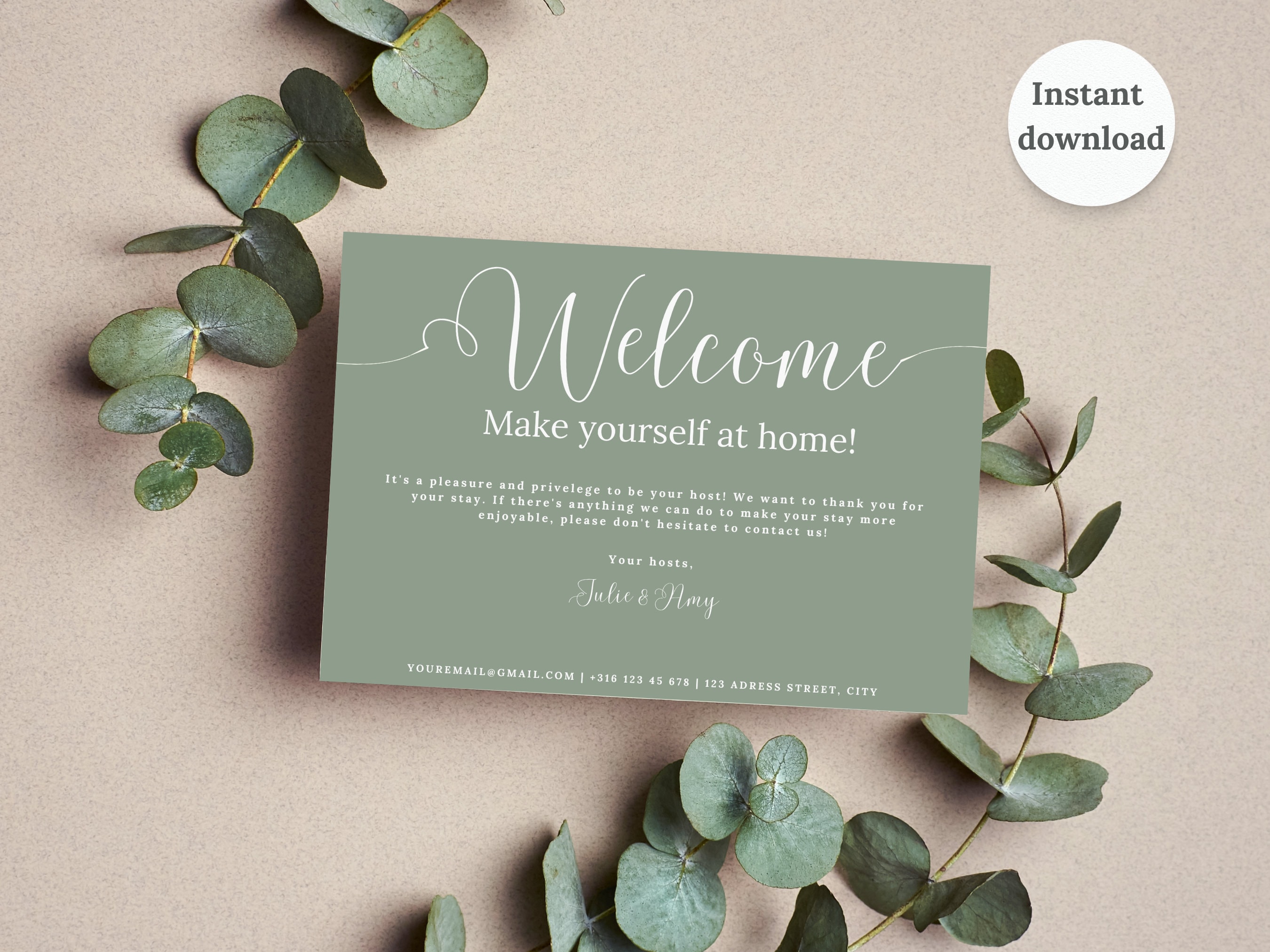 Welcome Card for Airbnb Short Term Rental Homes, Thank You for Staying ...