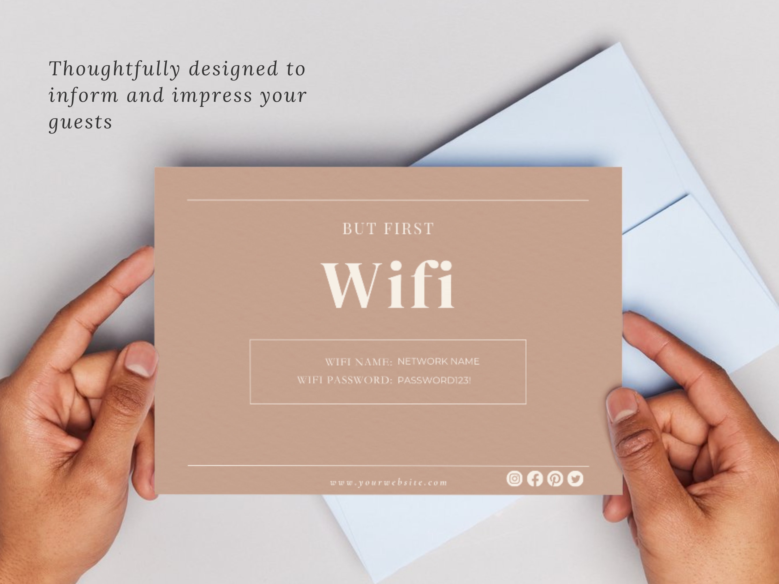 Wifi Sign Template for Guests, Airbnb Wifi Sign, Hotel Wifi Card, Guest ...