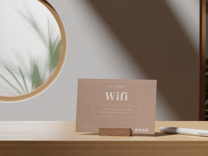 Wifi Card Bundle for Airbnb, Airbnb Wifi Sign, Hotel Wifi Card, Guest ...