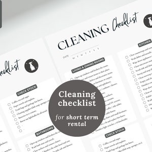 Editable Cleaning List, Vacation Rental Cleaning Template, Cleaning ...