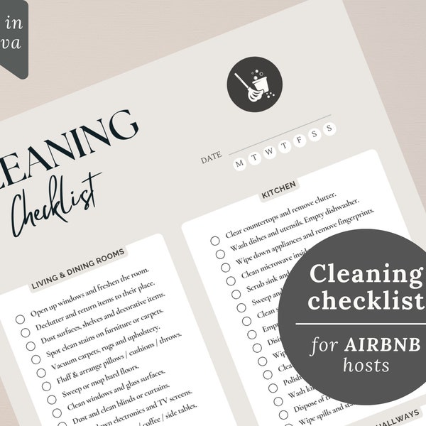 Airbnb Cleaning Checklist, Inventory Checklist, Airbnb Cleaning List ...